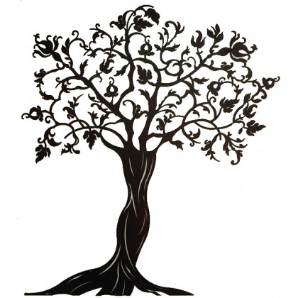 Arbre murale design Baroque Couleur Gris