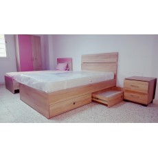 Lit avec rangement - 2 tirroirs - mdf stratifié Dimensions de lit 90cm ...