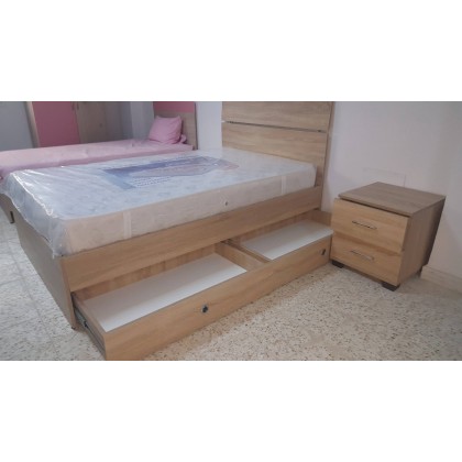 Lit avec rangement - 2 tirroirs - mdf stratifié Dimensions de lit 90cm ...